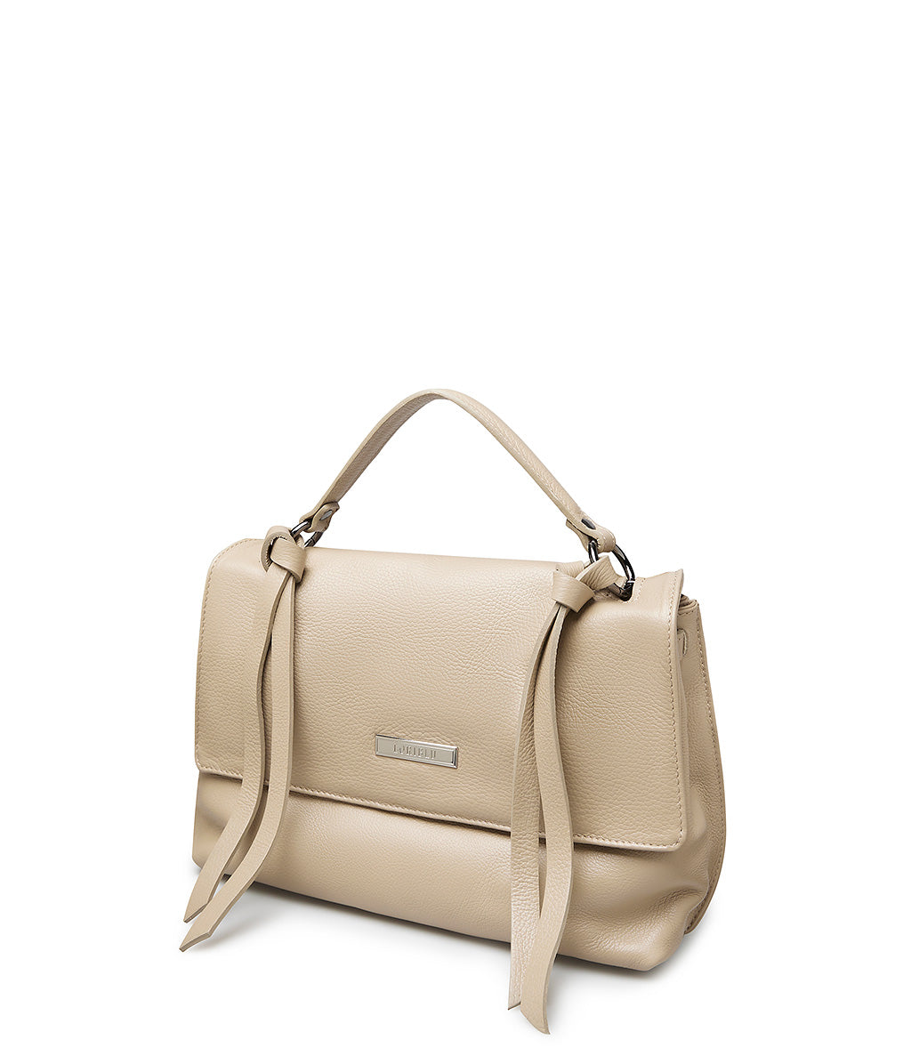 Cappuccino-toned leather shoulder bag | Loriblu